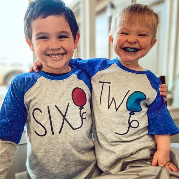 SIX 6 Birthday Svg Toddler Dxf Balloon Party Bday Svg Girl Boy Kids ...