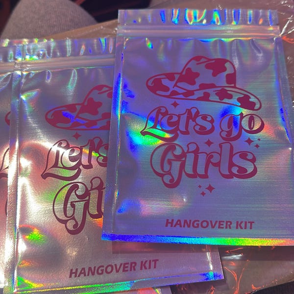 Let's Go Girls Hangover Kit Bags | Hen Recovery Kits | Hangover Goodie ...