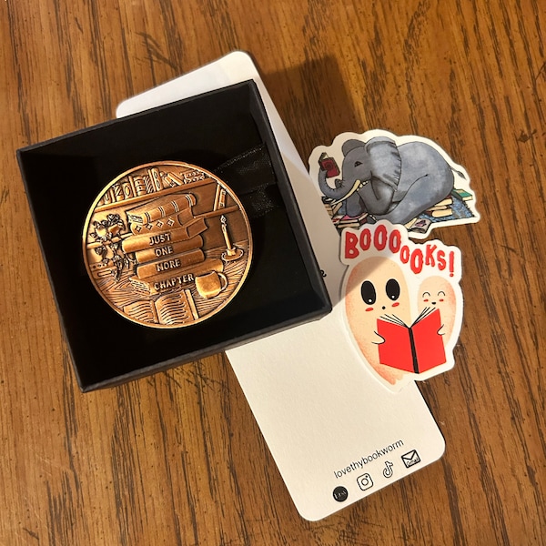 One More Chapter Go to Bed Decision Coin Bookish Gift Copper Silver ...