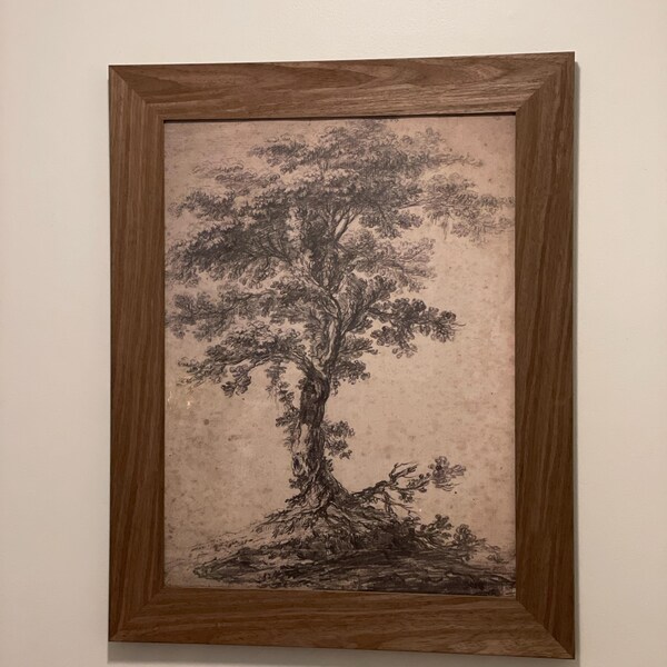 Olive Branch Etching Print, Vintage Neutral Sketch Wall Art, Beige ...