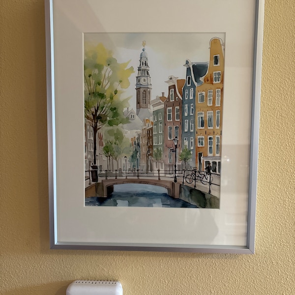 Amsterdam Painting Spring Cityscape Watercolor Art Print Netherlands ...