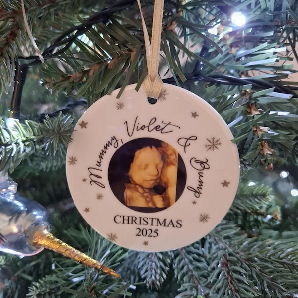 Personalized Baby Bump Ornament, Custom Ceramic Keepsake for Bump’s ...