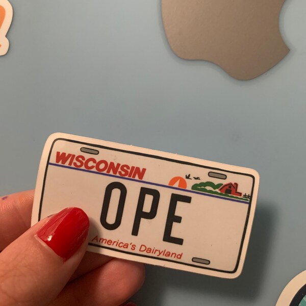 Wisconsin License Plate Sticker, OPE, Wisconsin Sticker, Waterproof ...