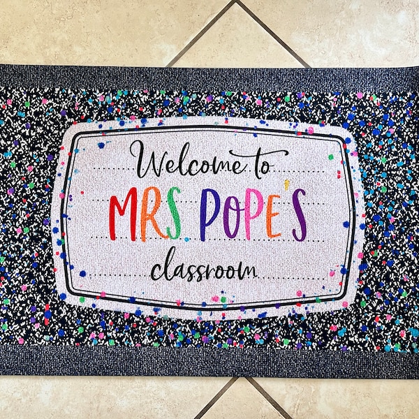 Custom Teacher Welcome Mat, Personalized Classroom Doormat, Back to ...