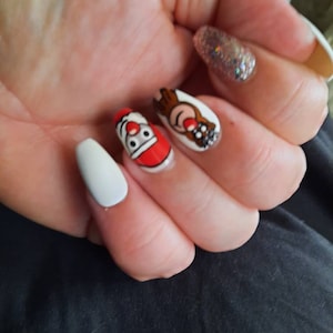 Peppa Pig and Family Nails Custom Illustration Foil Accent - Etsy