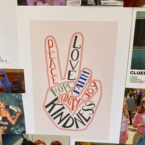 Peace Sign Art Print, Peace and Love, Inspirational Wall Art ...