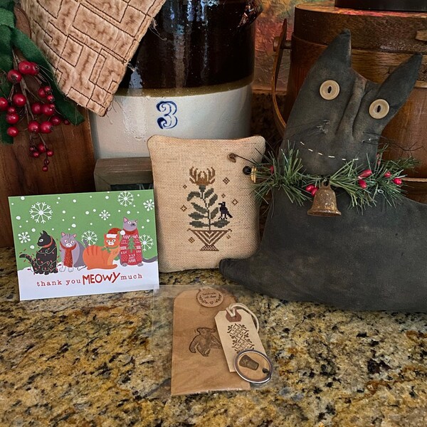 Primitive Cross Stitched Floral Pinkeep - Etsy