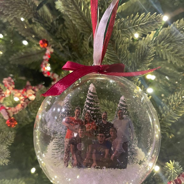 Custom Family Photo Acrylic Snow Globe Ornament, Personalized Photo ...