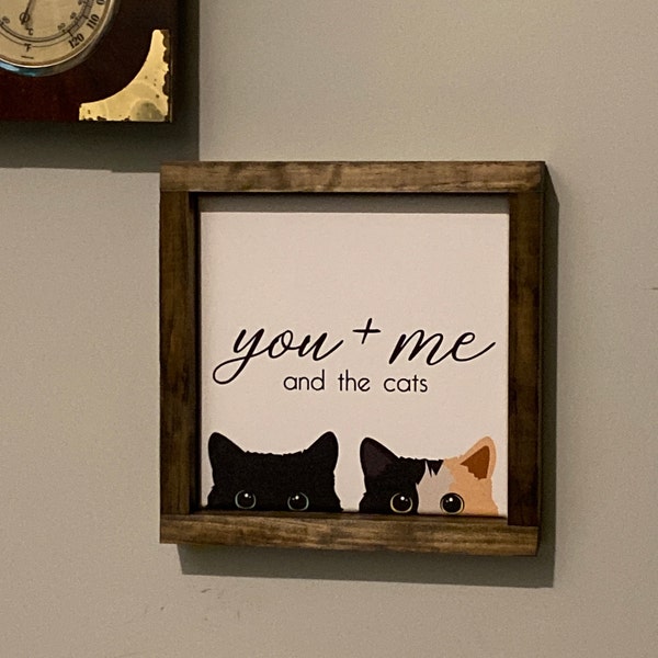 You + Me...and the Cats - Personalized Cat Print on Canvas, Funny Cat ...