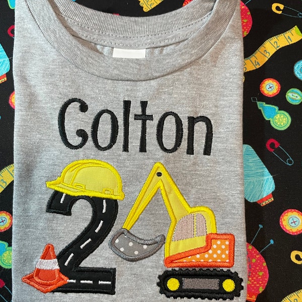 Construction #2 4x4 5x7 Digital Applique Birthday Number. - Etsy