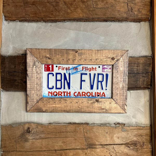 Rustic Barnwood License Plate Frame: Man Cave Bar Decor - Etsy