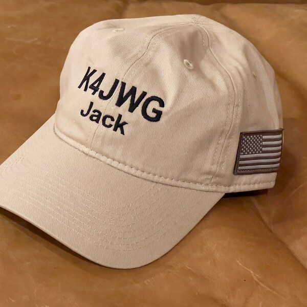 Embroidered Call Sign and Name Tactical Hat With American Flag on Side ...