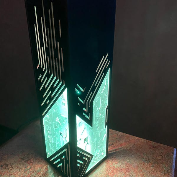 Circuit Board Lamp | Cyber Style Decoration Lamp RGB LED | Handmade ...
