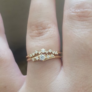 Small Diamond Promise Ring Simple Diamond Ring Unique | Etsy