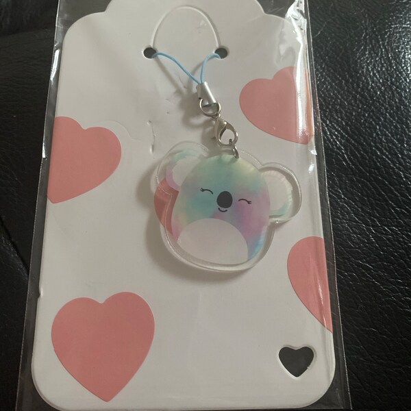 Cute Squishmallow Style Animal Friends Acrylic Keychain Keyring ...