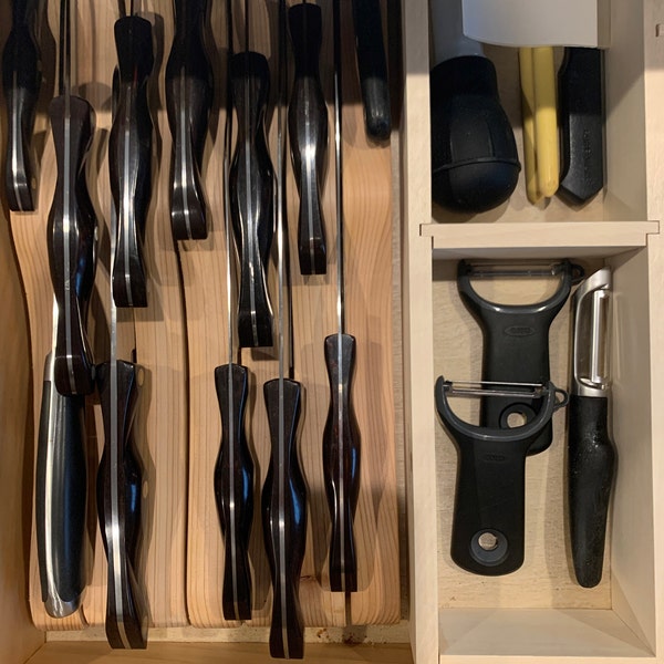 Custom Knife Block Storage Drawer Insert - Etsy