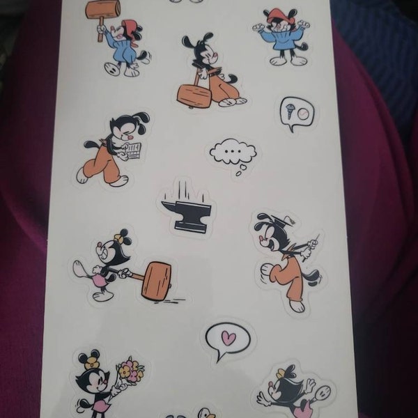 Animaniacs Warner Sibling Sticker Sheet, Clear Stationery Planner ...