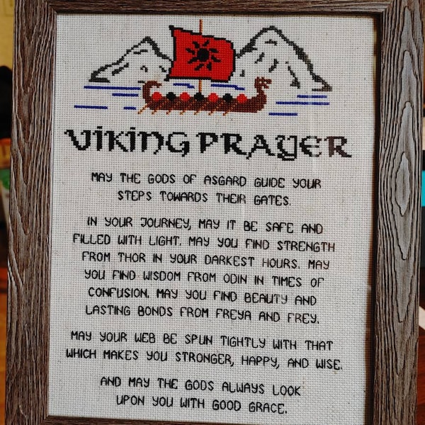 Viking Prayer Cross Stitch Pattern // Nordic Poem Digital Pattern ...