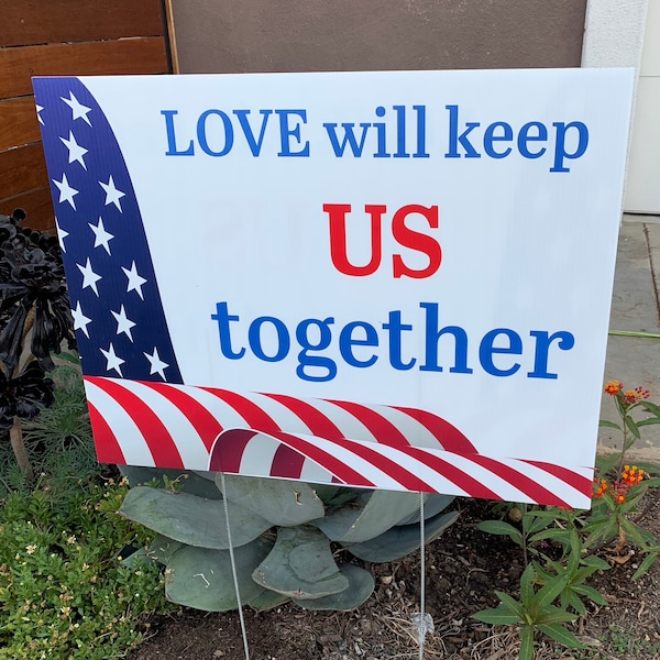 Waving Flag CUSTOM Political Lawn Sign - 24 X 18 - Political Yard Card ...