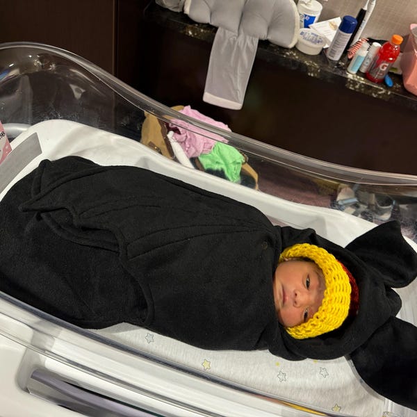 Newborn Pink Sally Baby Bat Swaddle Blanket / Infant Fleece Sleep Sack ...