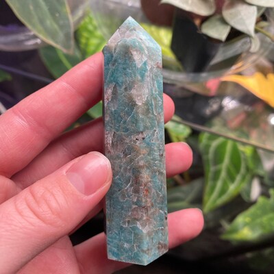 Amazonite Tower Point-natural Blue Gemstone Tower-crystal Obelisk Wand ...