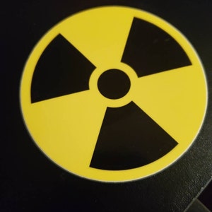 Radiation Warning Vinyl Sticker Waterproof Yellow Trefoil Hazard Symbol ...