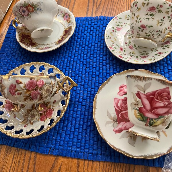 Broken Completely Mismatched Tea Cups and Saucers- Vintage Tea Cups ...