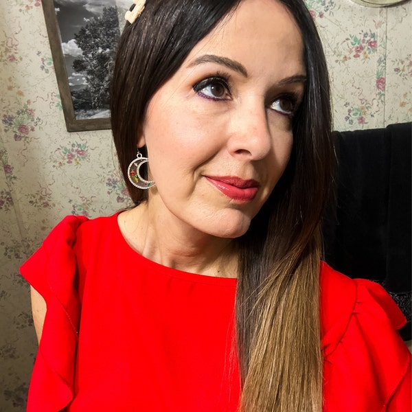 Wood and Resin Shimmer Crescent Moons - Etsy