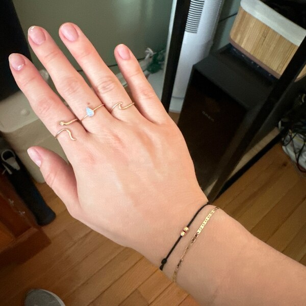 Mens String Bracelet With Solid 18k Gold Beads, Minimalist Wish ...