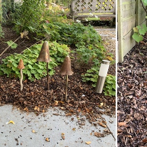 Garden copper toadstools handmade gift | Etsy