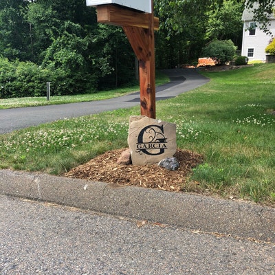 Personalized Monogram Name Rock Engraved Stone Custom Personalized ...