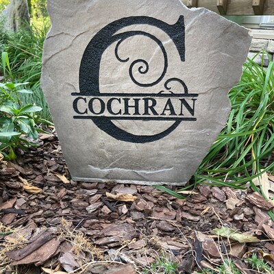 Personalized Monogram Name Rock Engraved Stone Custom Personalized ...