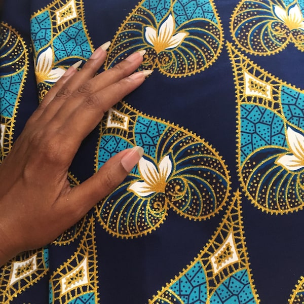 African Print Fabric, Stripe Bold Colors Fabric, Ankara Fabric ...