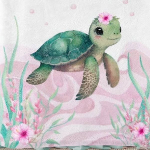 Baby Girl Sea Turtle Crib Bedding Set - Girl Ocean Nursery Bedding Set ...