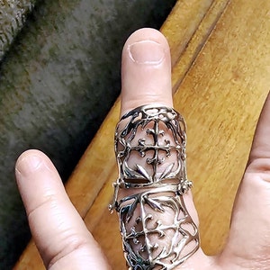 Full Finger Ring Finger Long Ring Long Finger Ring Sterling Silver Full ...