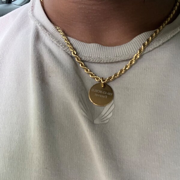 Personalized Necklace, 20mm Gold Custom Necklace, Custom Pendant ...