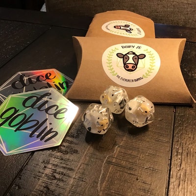 Dairy20 D20 Dice With a Cow Inside Single D20 - Etsy