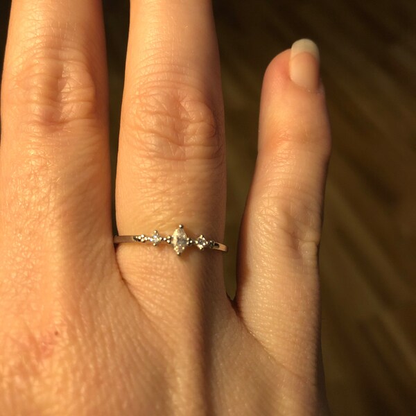 Avalon Marquise Crystal Ring, Minimalist Ring, Crystal Ring, Stackable Ring, Statement Ring ...