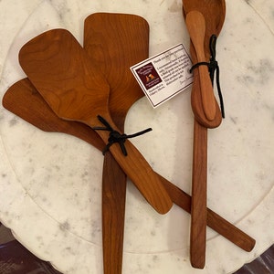 Wooden Kitchen Utensils Set Large Flipper, Small Flipper, Cooking Spoon ...
