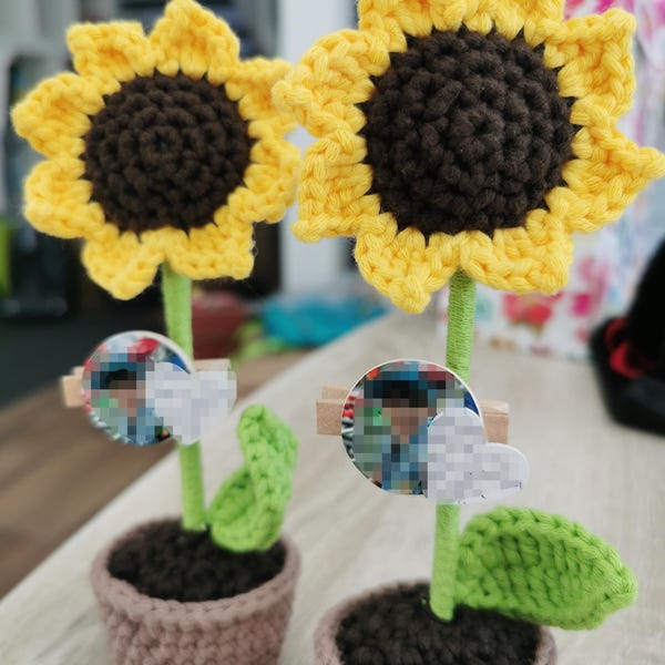 Sunflower in a Pot Crochet PATTERN, Crochet Sunflower Pattern PDF, Mini ...