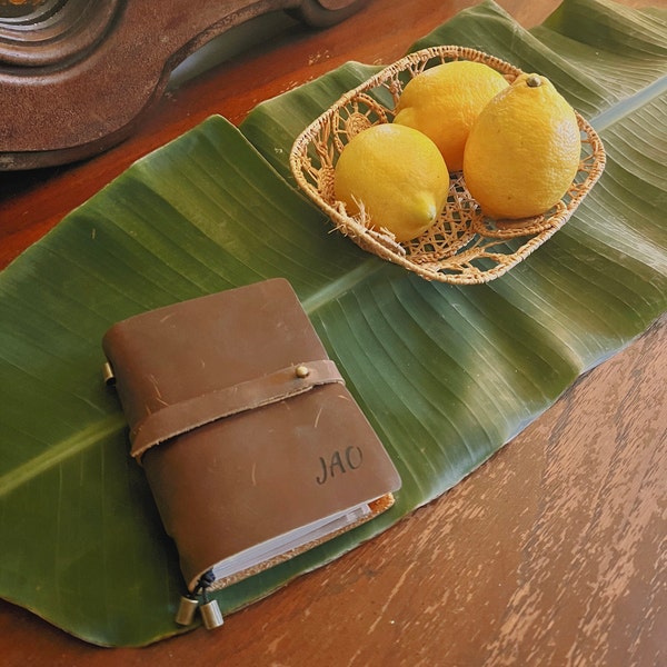 Personalized Refillable Leather Notebook, A6 A5 Leather Notepad, Daily ...