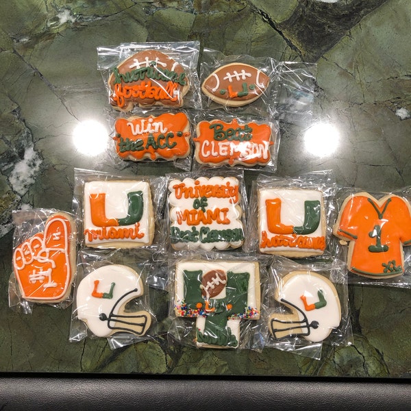 Miami Hurricanes Theme Sugar Cookies - Etsy