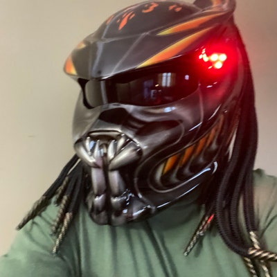 The Best Custom Predator Helmet Black Gold Fang for Motorcycle Approved ...