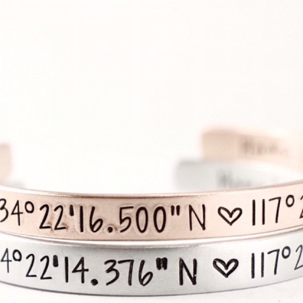 Custom Coordinate Bracelet - GPS Location - Coordinate Jewelry - Etsy