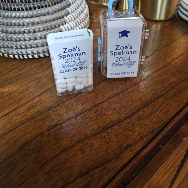 Senior Class of 2025 Graduation Party Mint Label Favors, High School ...
