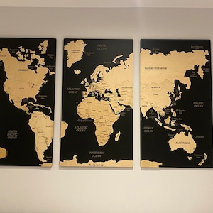 World Map Push Pin Wall Art With FREE Pins, Cork World Map Board ...