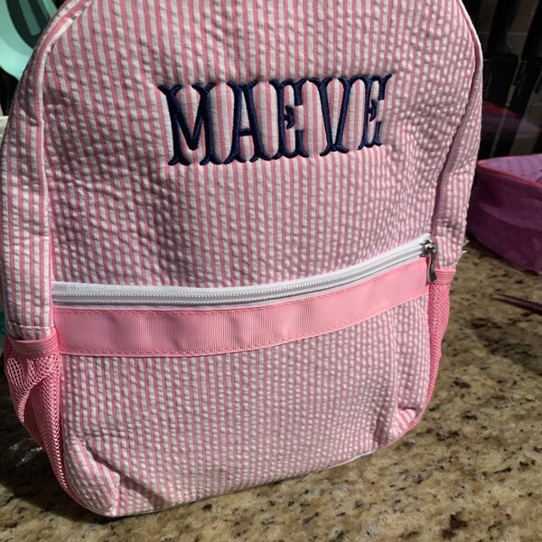 Personalized Baby Backpacks, Monogrammed Toddler Backpacks, Seersucker ...