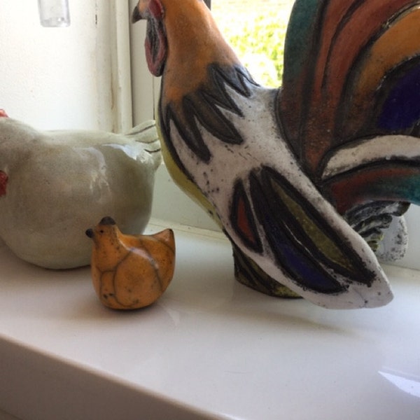 Raku Mini Chickens by Nathalie Hamill - Etsy