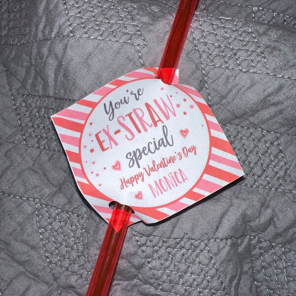 Editable Crazy Straw Tag Valentine Tags You're Ex-straw Special ...