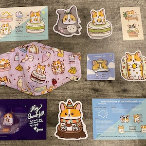 Corgi Matcha Macaron Sticker, Corgi Sticker, Dog Stickers, Cute ...